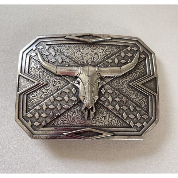 Nocona | Accessories | Nocona Longhorn Bull Skull Silver Tone Large ...